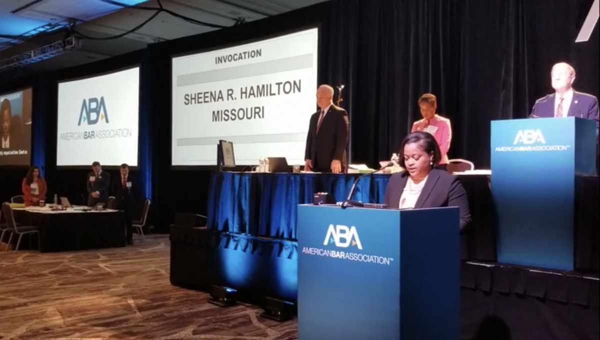 Sheena R. Hamilton delivers invocation during the ABA’s House of ...